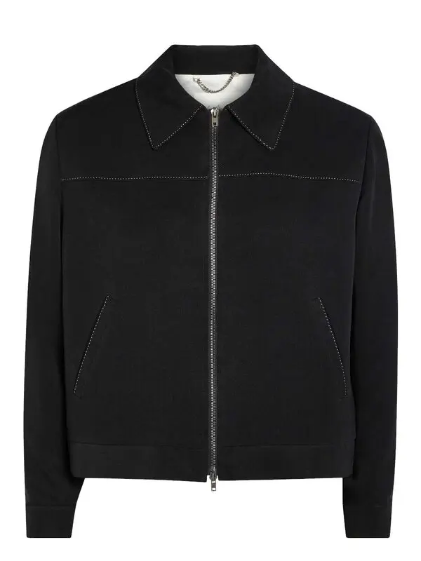 SECOND / LAYER Herman Contrast-stitch Twill Jacket - Black