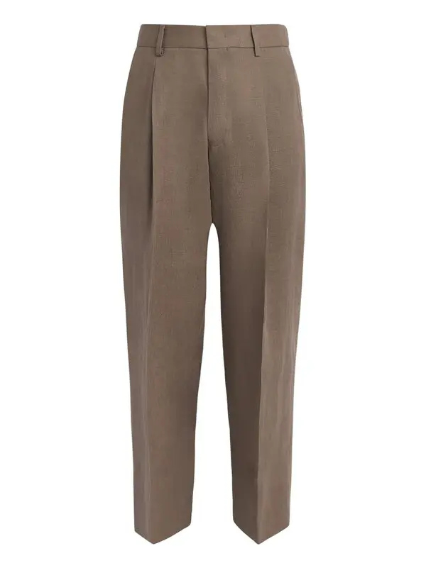 Nn07 Kay Linen Wide-leg Trousers - Brown