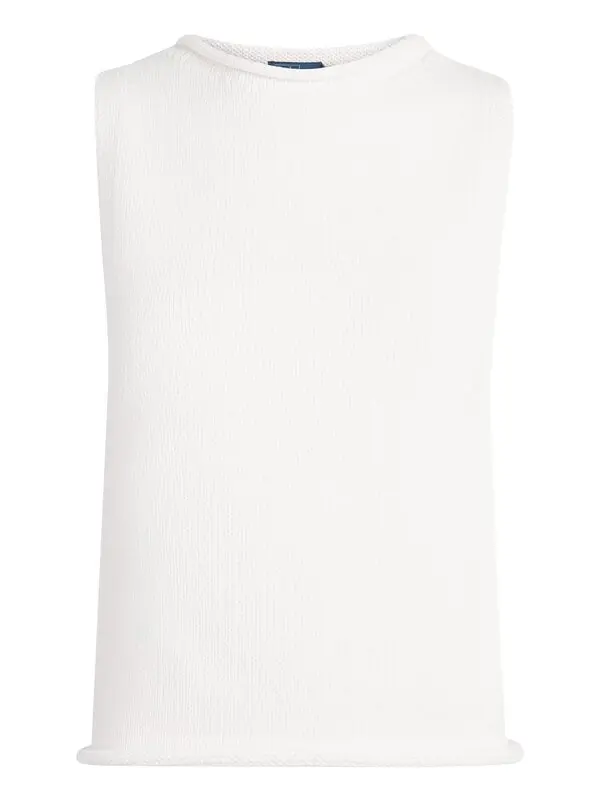 Polo Ralph Lauren Linen-cotton Blend Fine Knit Sweater Vest - White