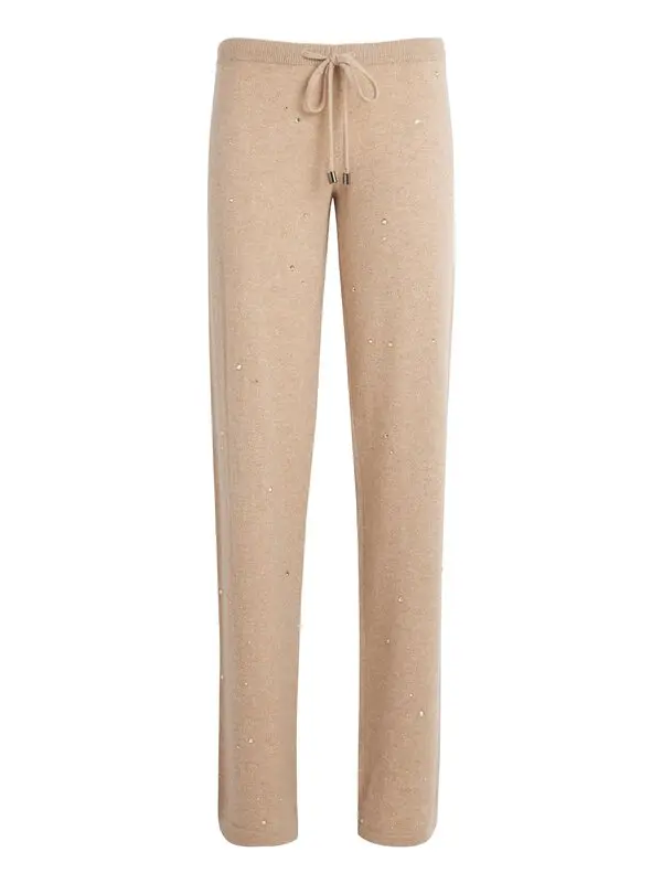 WILLIAM SHARP Cashmere Crystal-embellished Drawstring Sweatpants - Brown