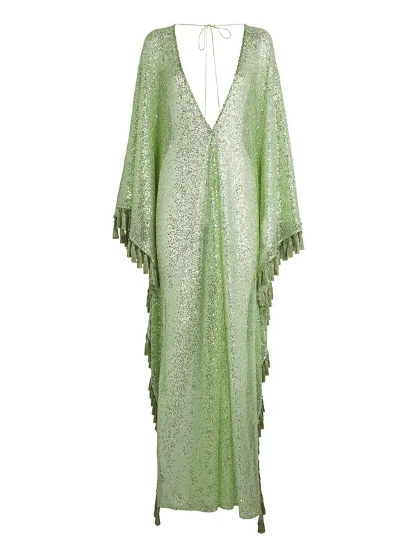 TALLER MARMO Sequin Embellished Kaftan - Green