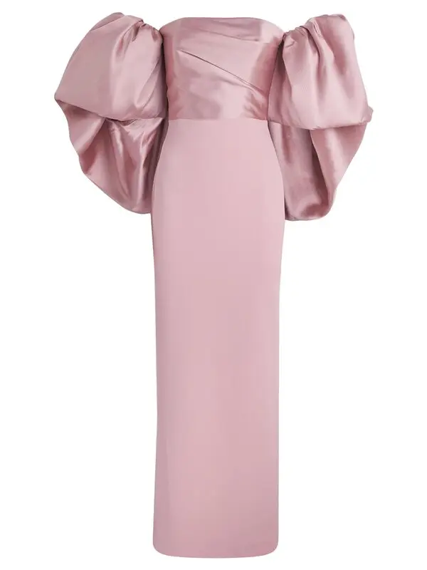 Solace London Satin-trim Floris Gown - Pink