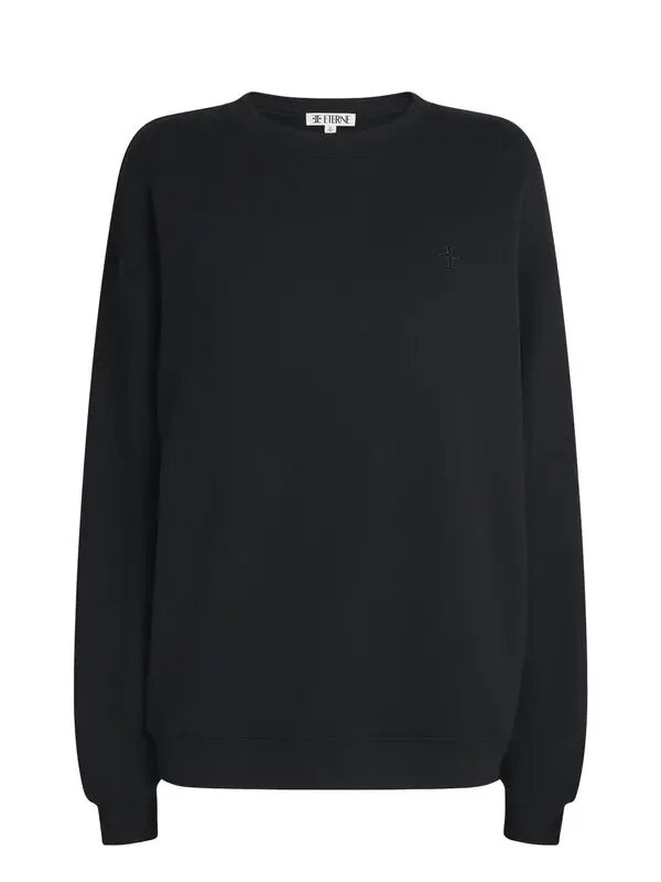 Eterne French Terry Oversized Sweatshirt - Black