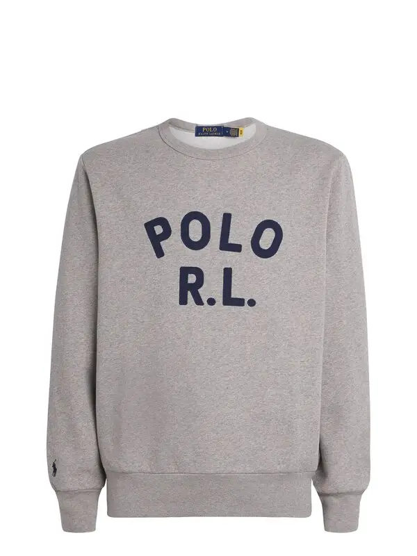 Polo Ralph Lauren Logo Embroidered Fleece Sweatshirt - Grey