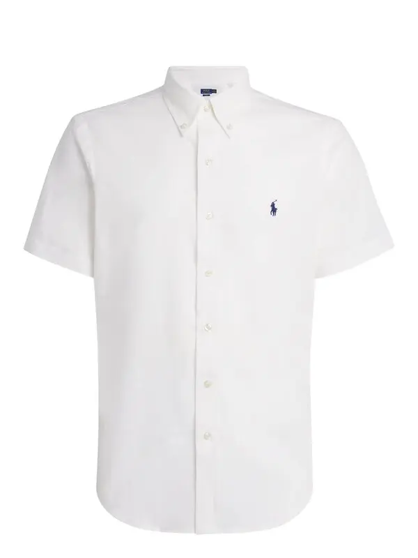 Polo Ralph Lauren Stretch-cotton Poplin Short-sleeve Shirt - White