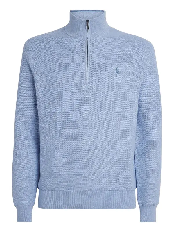 Polo Ralph Lauren Quarter-zip Cotton Sweatshirt - Blue