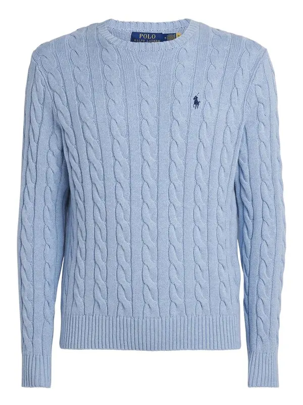Polo Ralph Lauren Cotton Cable-knit Crewneck Sweater - Blue