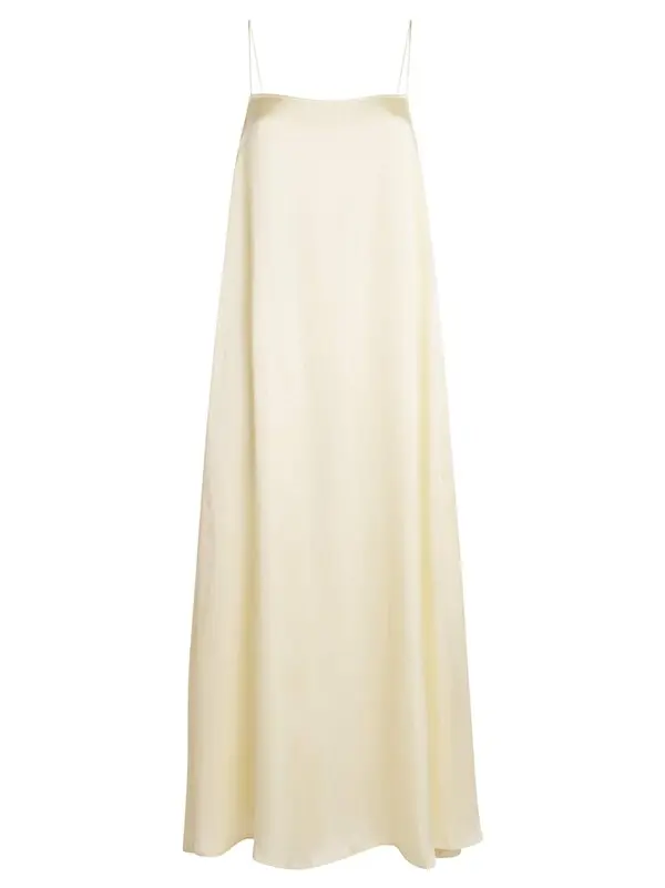 ANINE BING Silk-blend Mae Maxi Dress - Beige