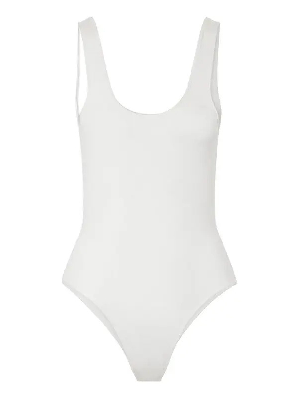 Alaïa Silk-blend Bodysuit - White