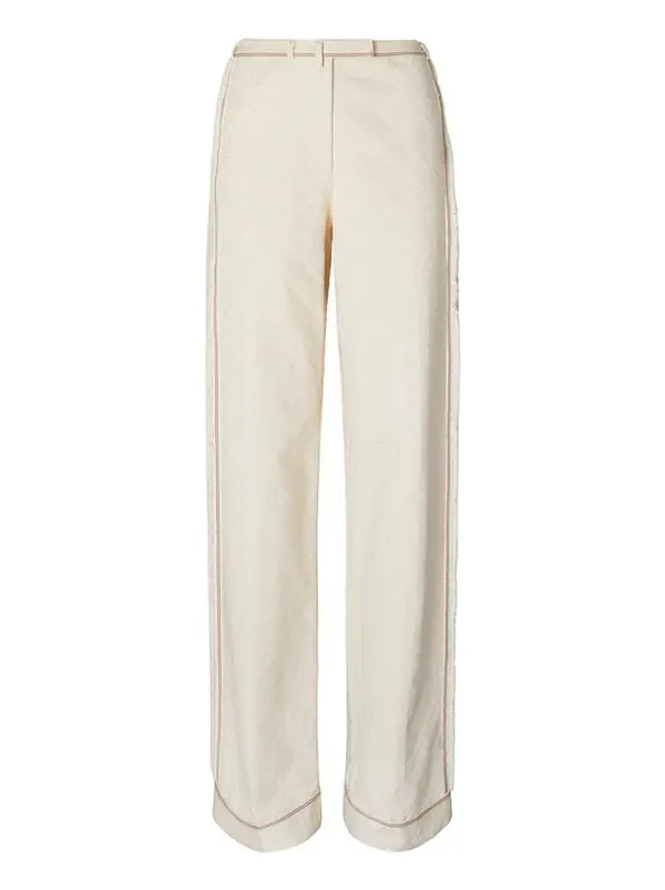 Tory Burch T Monogram Jacquard Trousers - White/ivory T Monogram