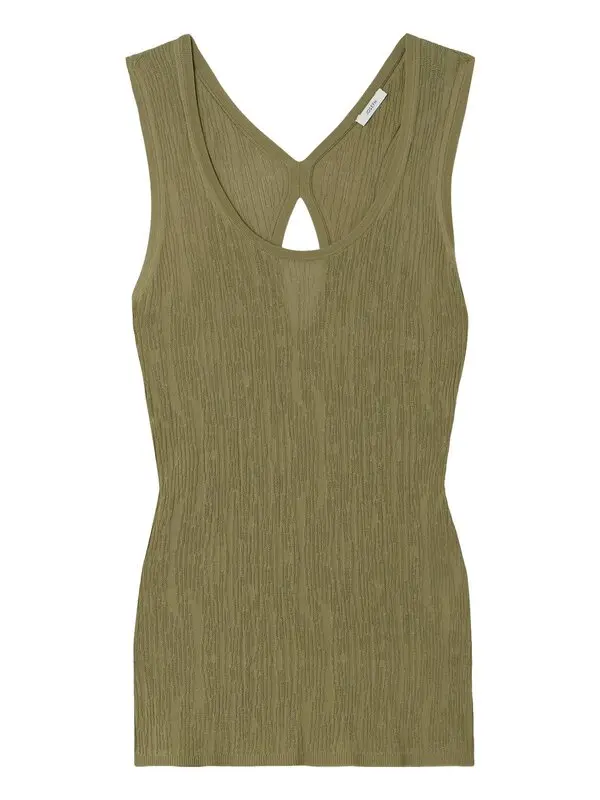 JOSEPH Rib-knitted Tank With Back Cutout - Green