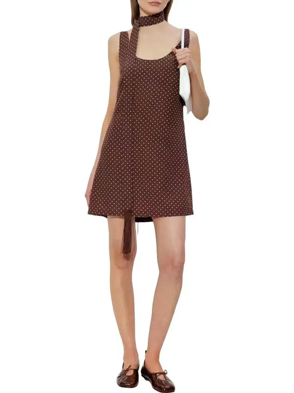 Posse Evie Polka-dot Mini Dress - Brown