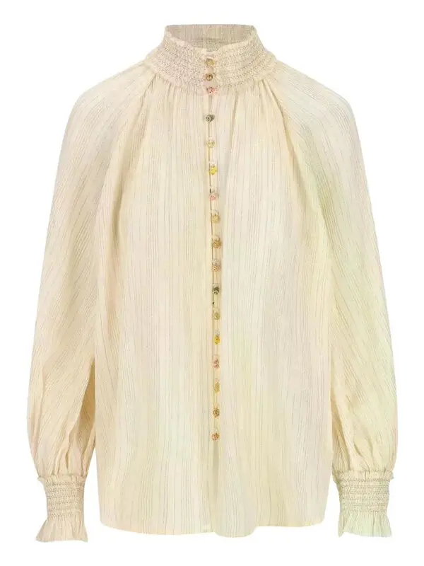 Zimmermann Aster Metallic Stripe Shirt - Neutrals