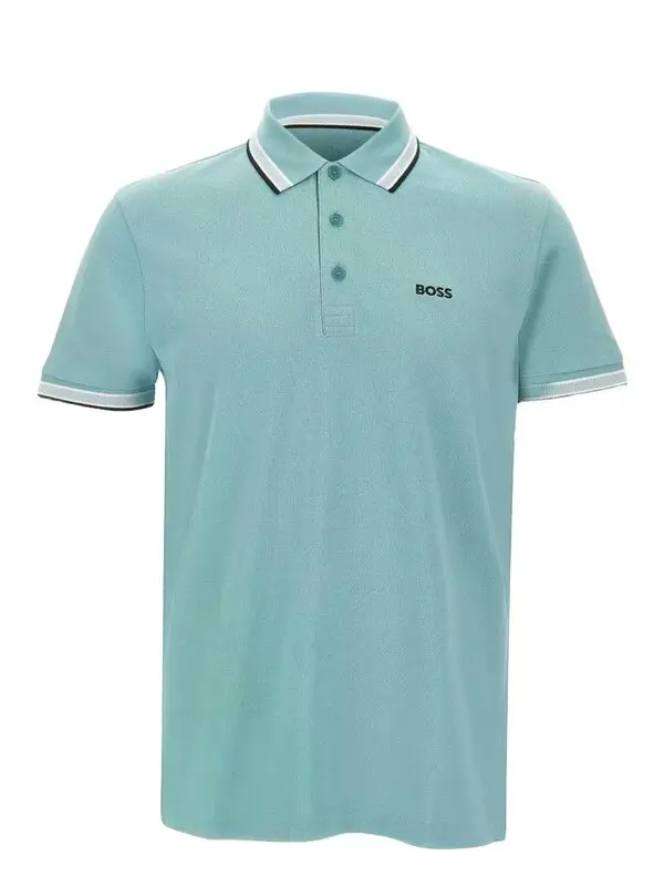 BOSS Paddy Striped-trim Polo Shirt - Green