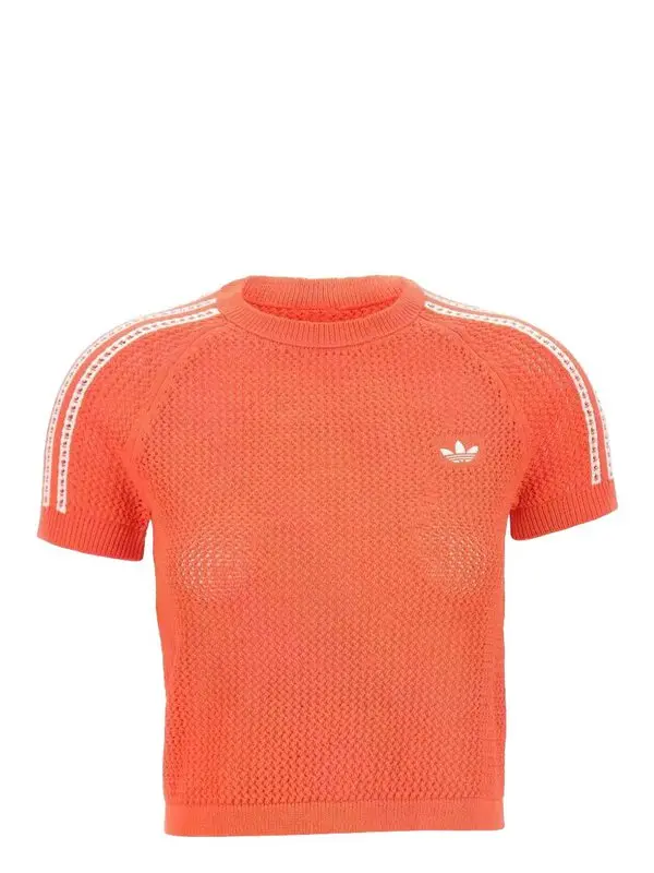 Adidas Crochet Knit Trefoil T-shirt - Orange