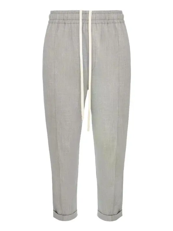 HAMZA Textured Drawstring Trousers - Grey