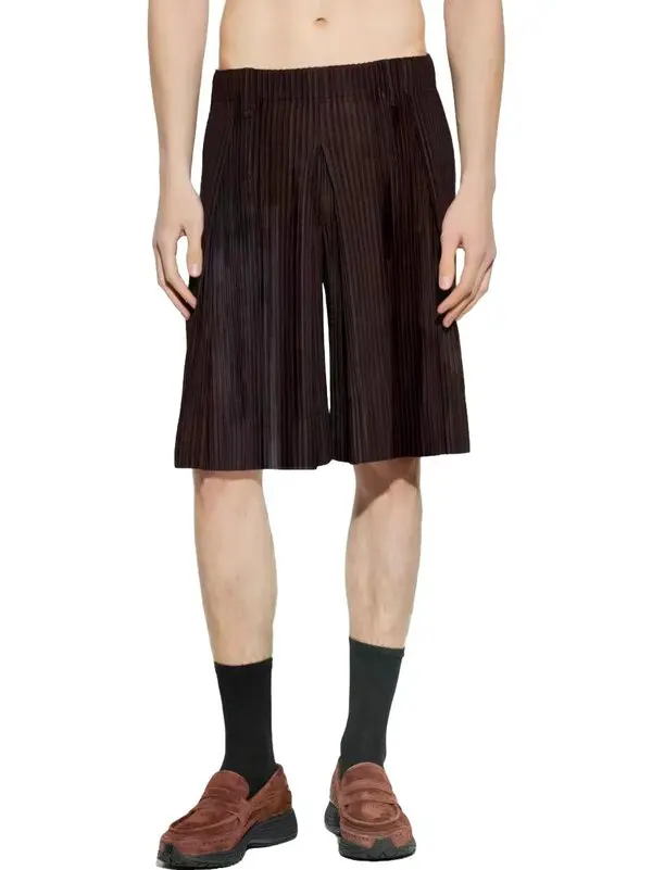Issey Miyake Pleated Shorts - Brown