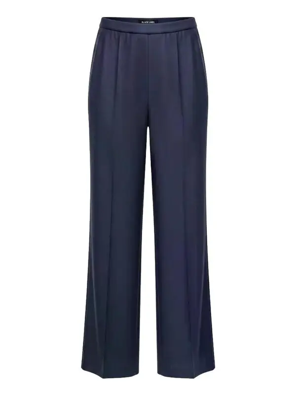 Black Label Pleated Wide-leg Trousers - Blue