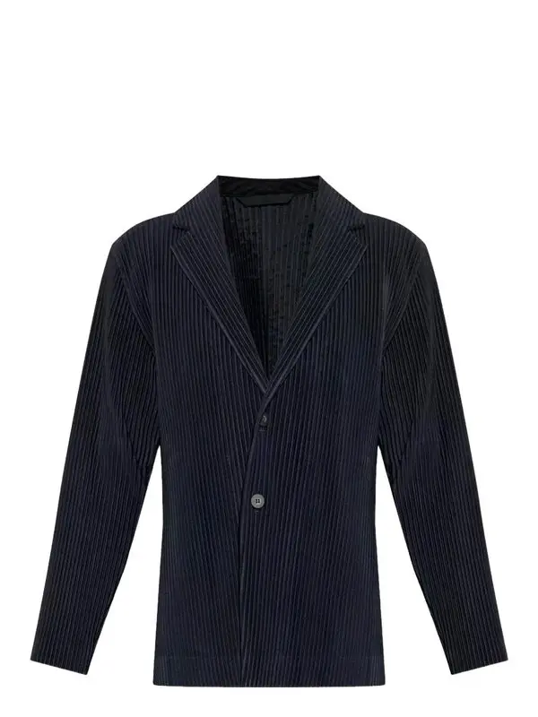Issey Miyake Plissé-effect Notched-lapel Blazer - Blue