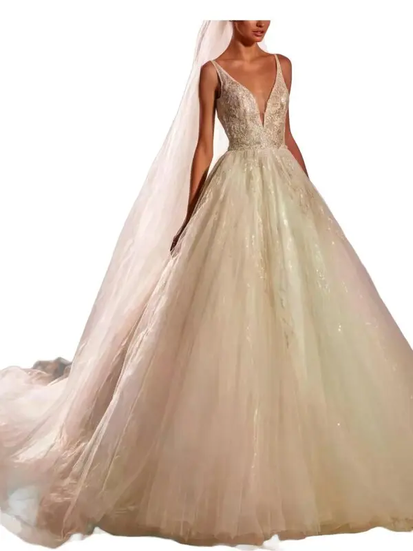 MILLA NOVA Shirley Sequin Embellished Gown - Neutrals
