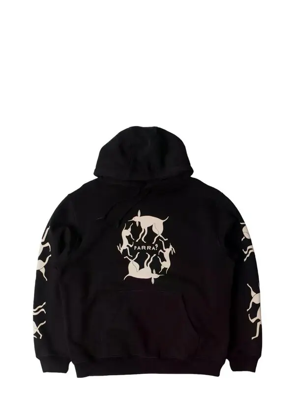 PARRA Graphic Print Hoodie - Black