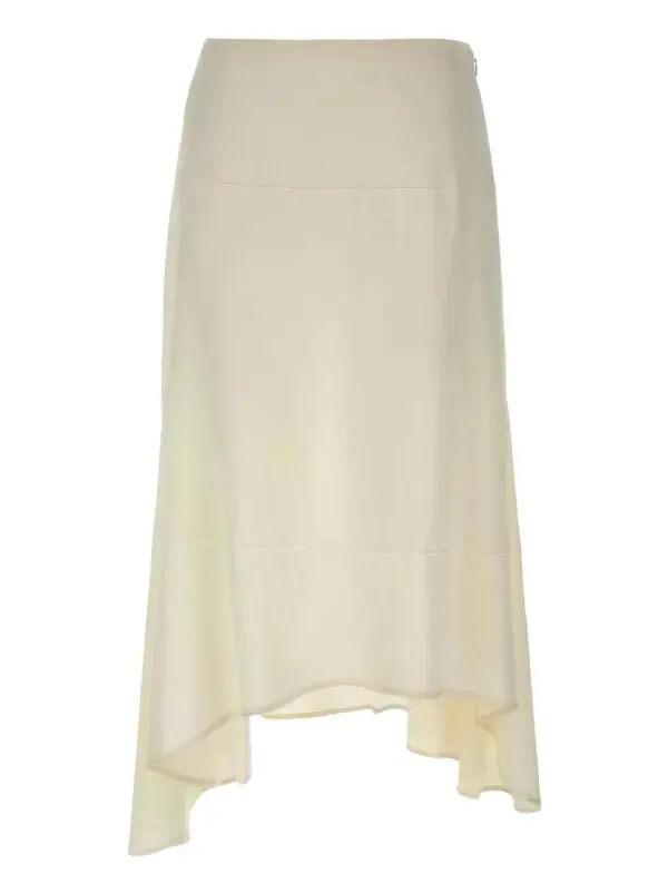 Victoria Beckham Asymmetric Crepe-satin Midi Skirt - Neutrals
