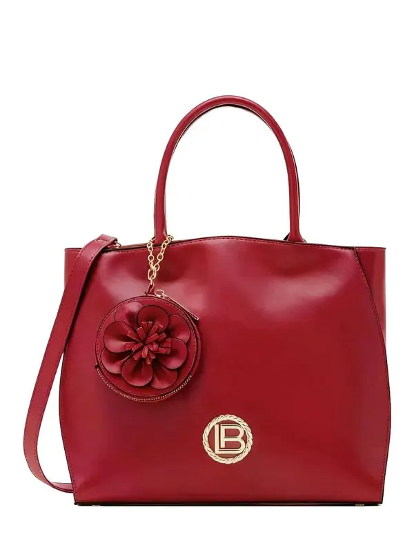 LAURA BIAGIOTTI Floral Charm Tote Bag - Red