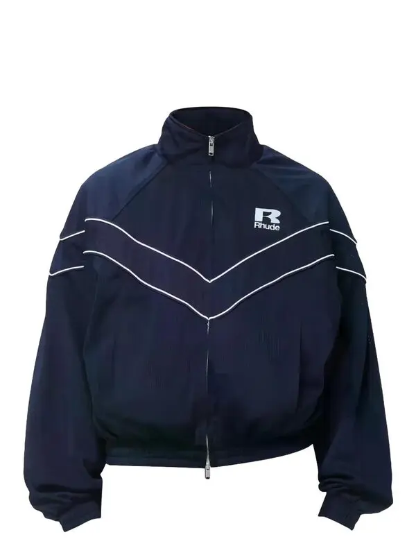 Rhude Logo Print Zip-up Jacket - Blue