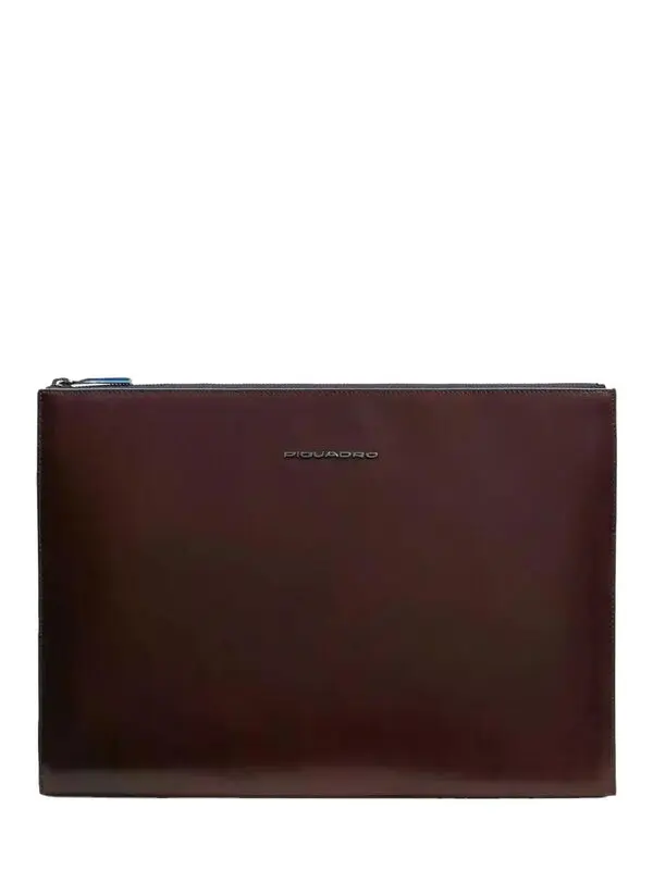 PIQUADRO Leather Zip-top Clutch Bag - Red