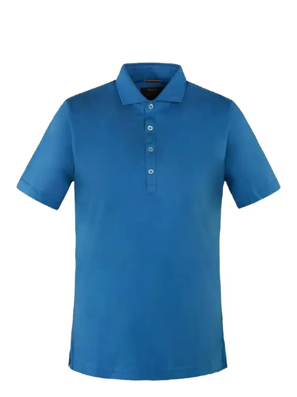 MOORER Tarno-sio Cotton Polo Shirt - Blue