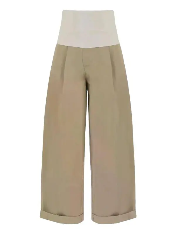 DARKPARK Wendy Pleated Turn-up Trousers - Neutrals