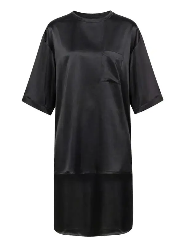 DARKPARK Asymmetric Satin Blouse - Black