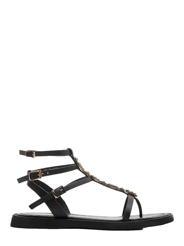 EMANUELLE VEE Soraya Embellished Sandals - Black