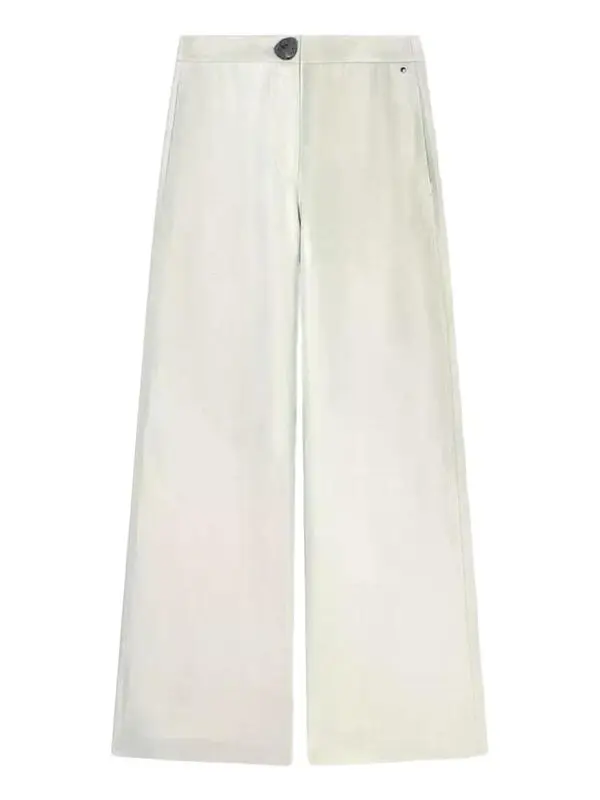 Armani Exchange Wide-leg Twill Trousers - Neutrals