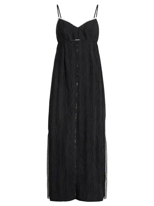 Simkhai V-neck Maxi Dress With Contrast Trim - Black