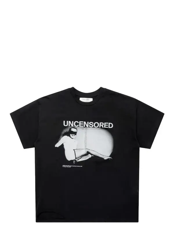 Matieres Fecales Graphic Print Distressed T-shirt - Black