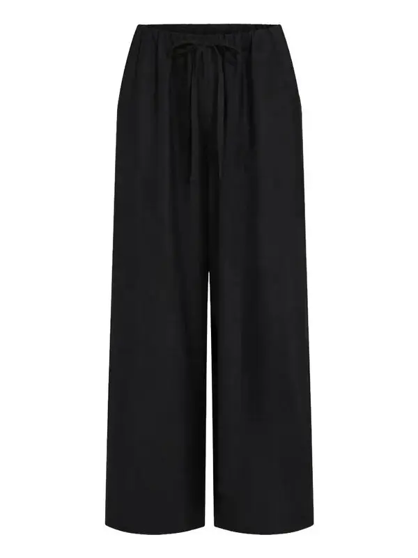 TOTEME Drawstring Waist Wide-leg Trousers - Black