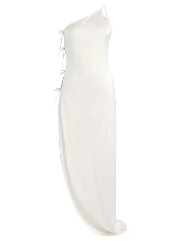 Rick Owens Taco One-shoulder Side-tie Maxi Dress - Neutrals