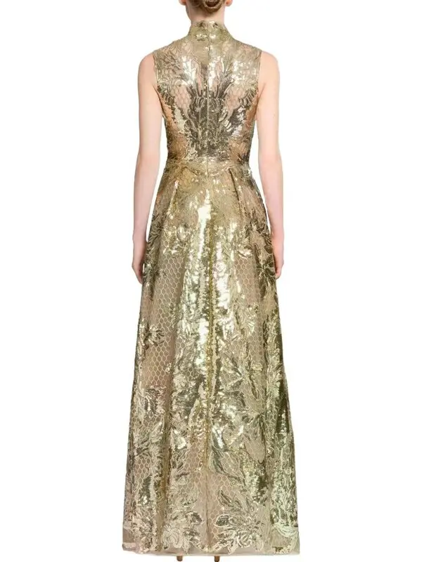 Elie Saab Embellished Maxi Dress - Gold