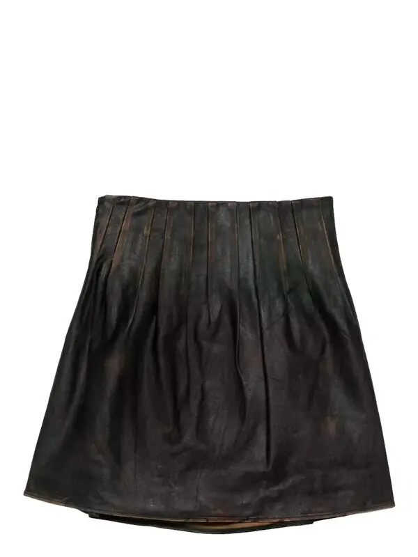 SHUSHU/TONG Cedar Leather Mini Skirt - Brown
