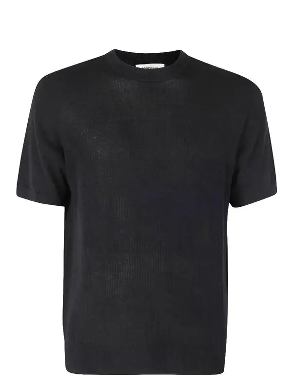 KANGRA Knitted Short-sleeve T-shirt - Black