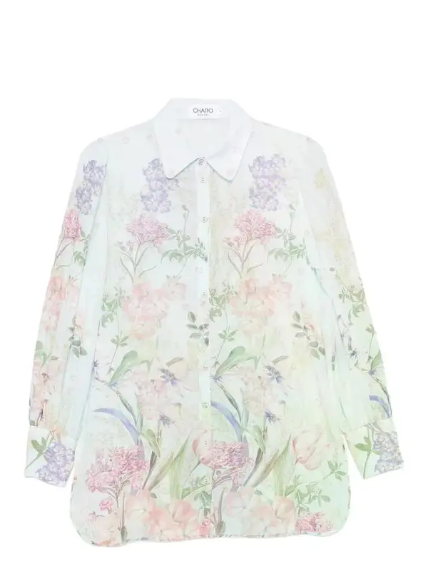 Charo Ruiz Ibiza Aster Floral Print Shirt - Blue