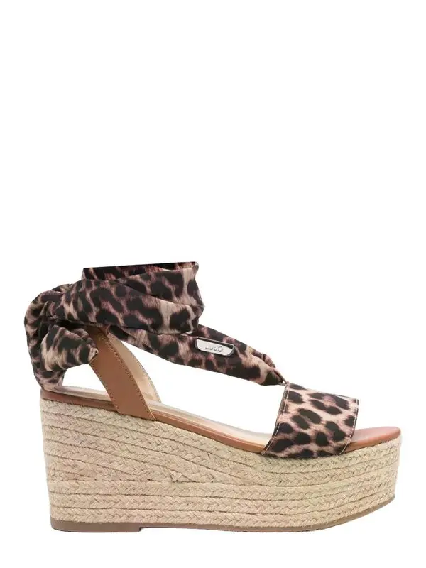 Liu Jo Leopard-print Wedge Sandals - Brown