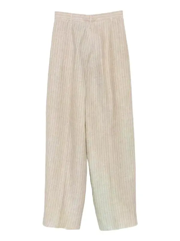Max Mara Fonte Pinstripe Pleated Trousers - Neutrals