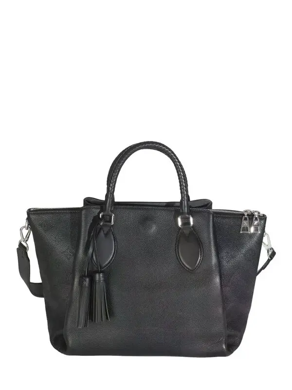 LOUIS VUITTON Monogram Mahina Haumea Leather Tote Bag - Black