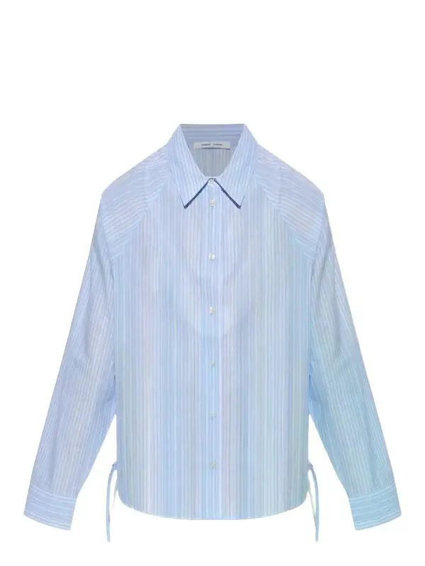 SAMSOE SAMSOE Sarita Striped Drawstring-hem Shirt - Blue