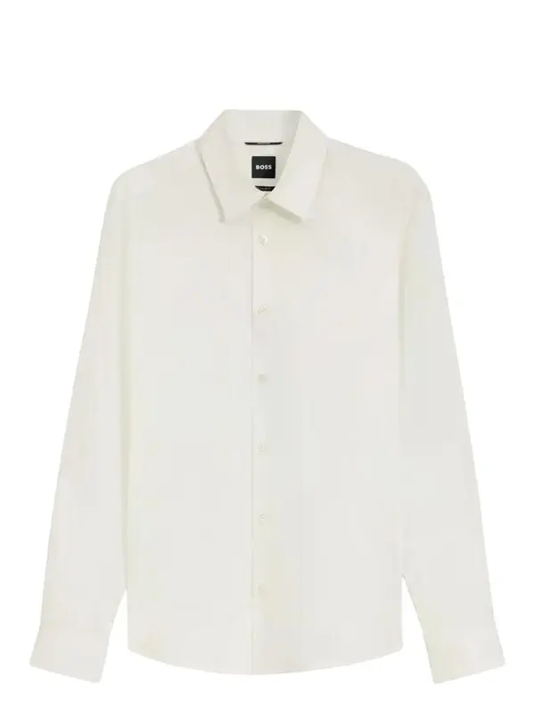 BOSS Regular-fit Stretch-fabric Shirt - Neutrals