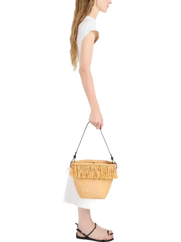 Proenza Schouler Fringe-trim Woven Bucket Bag - Neutrals