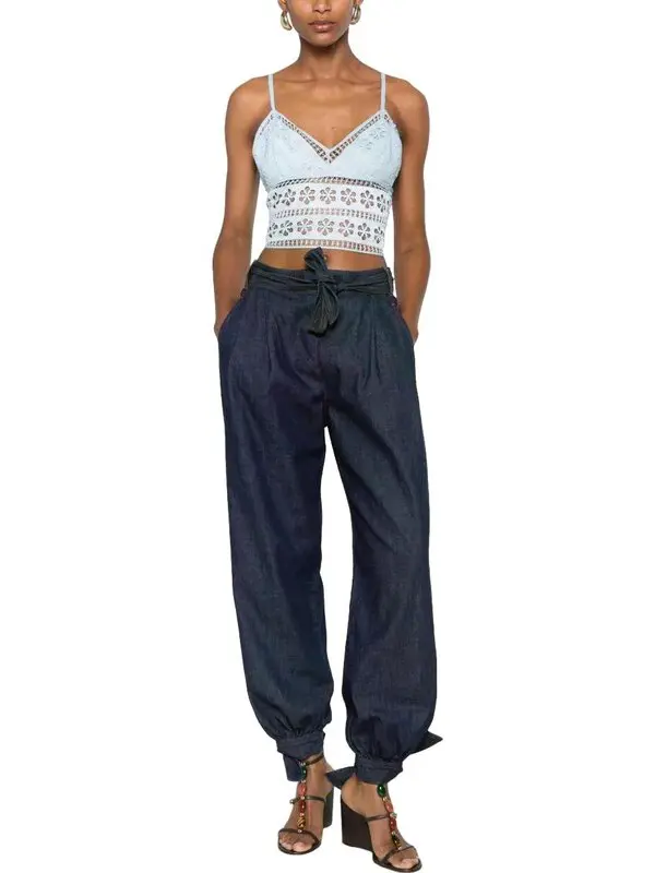 Charo Ruiz Ibiza Melie Guipure-lace Top - Blue