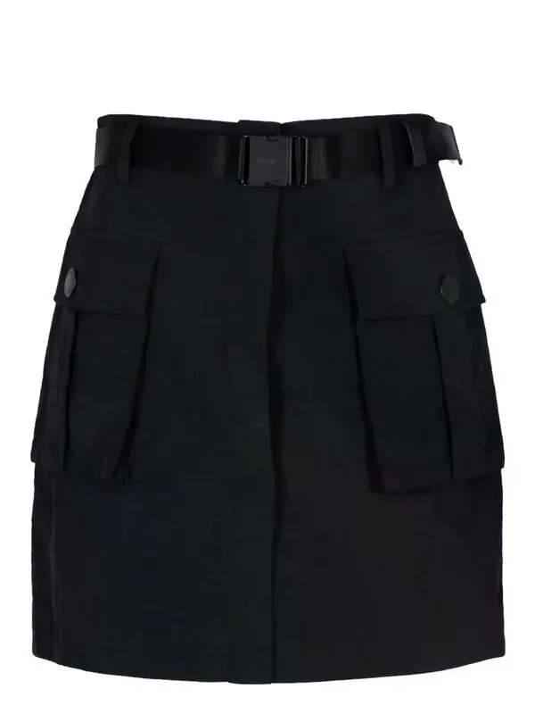 L'Agence Belted Cargo Skirt - Black